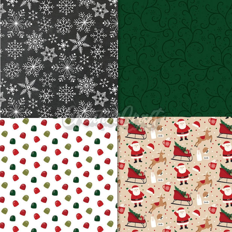 20 Christmas Gingerbread Man Digital Papers 300 DPI Maximum Quality ...