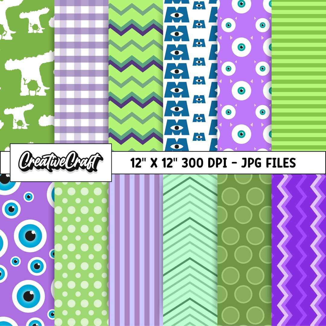 12 Monster Inc Digital Papers 300 DPI Maximum Quality, Monster Inc ...