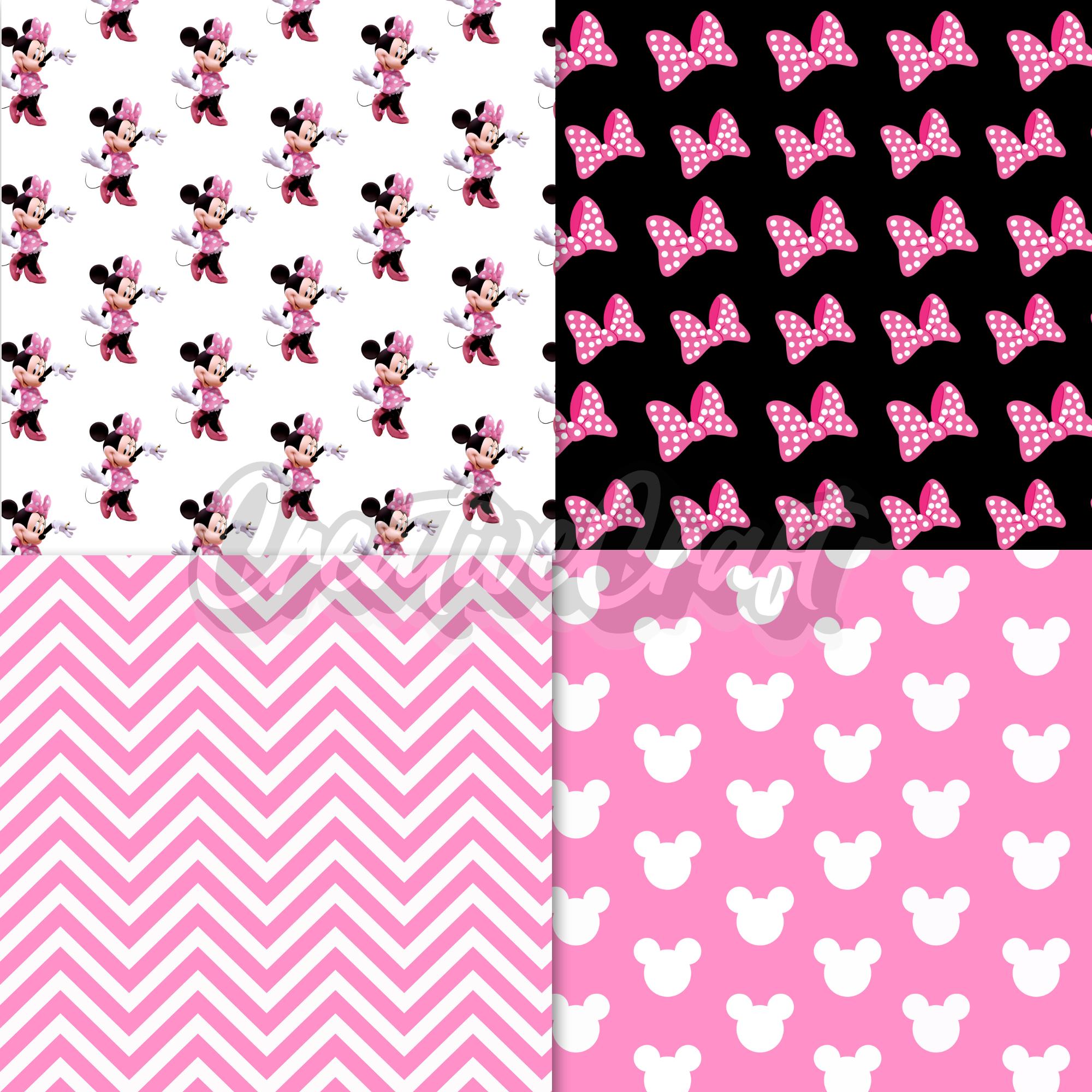 16 Minnie the Mouse Digital Papers 300 DPI Maximum Quality, Minnie ...