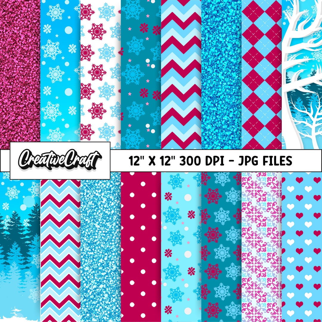 16 Princess Frozen Digital Papers 300 DPI Maximum Quality, Frozen ...