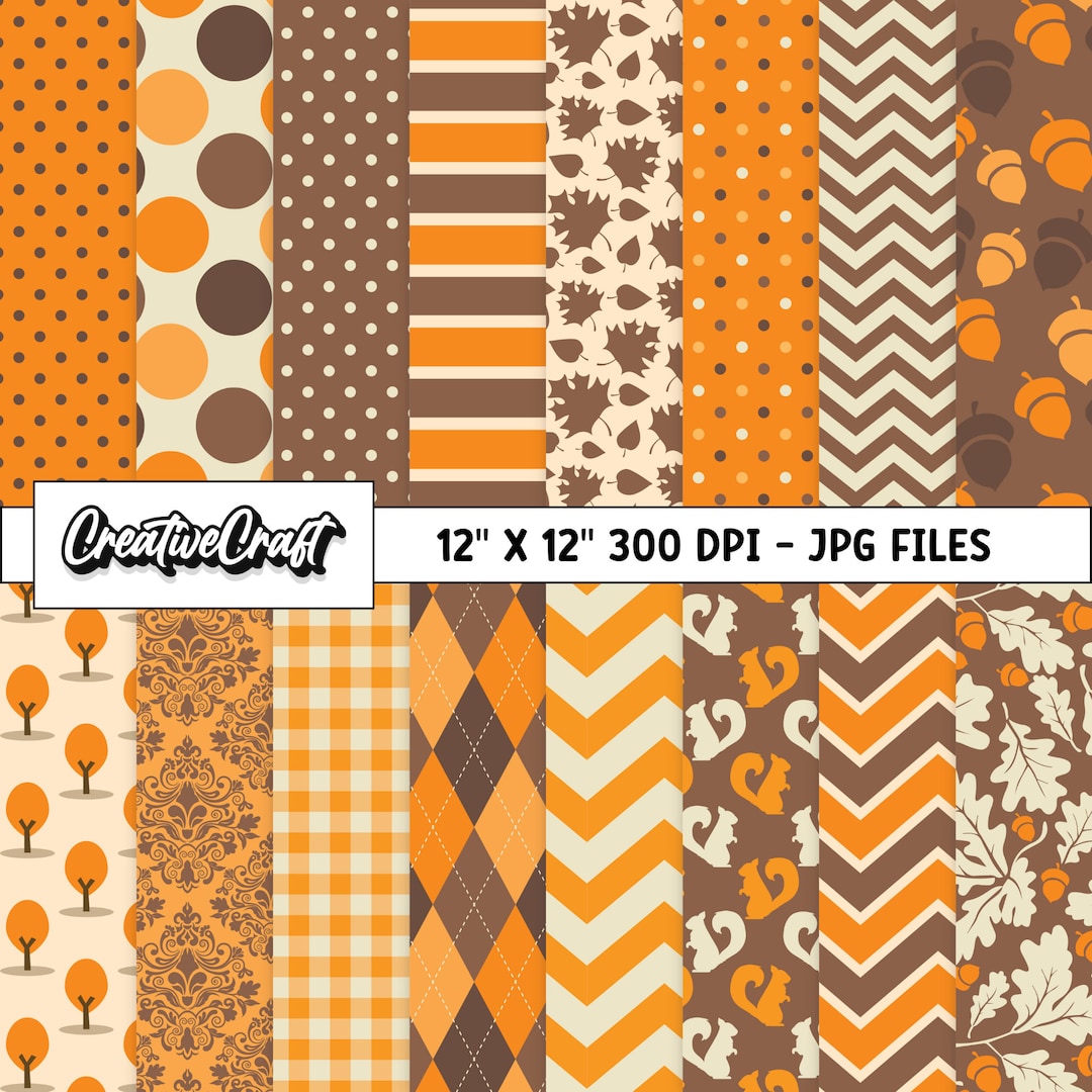 16 Happy Fall Autumn Digital Papers 300 DPI Highest Quality ...