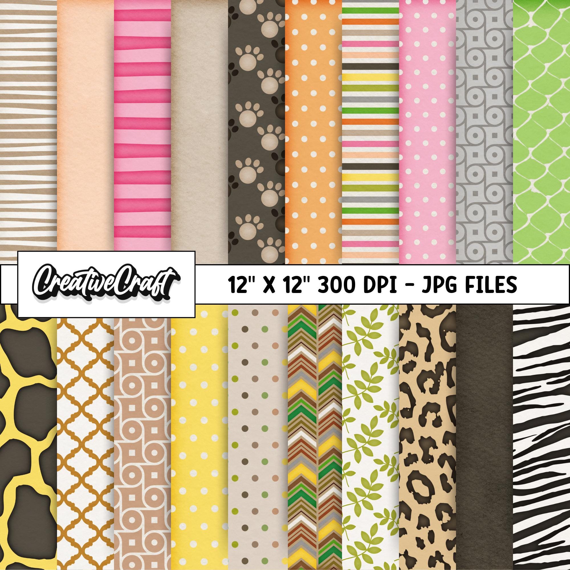 Kit Zoo Animals Digital Paper and Clipart 300 DPI Maximum Quality, Zoo ...