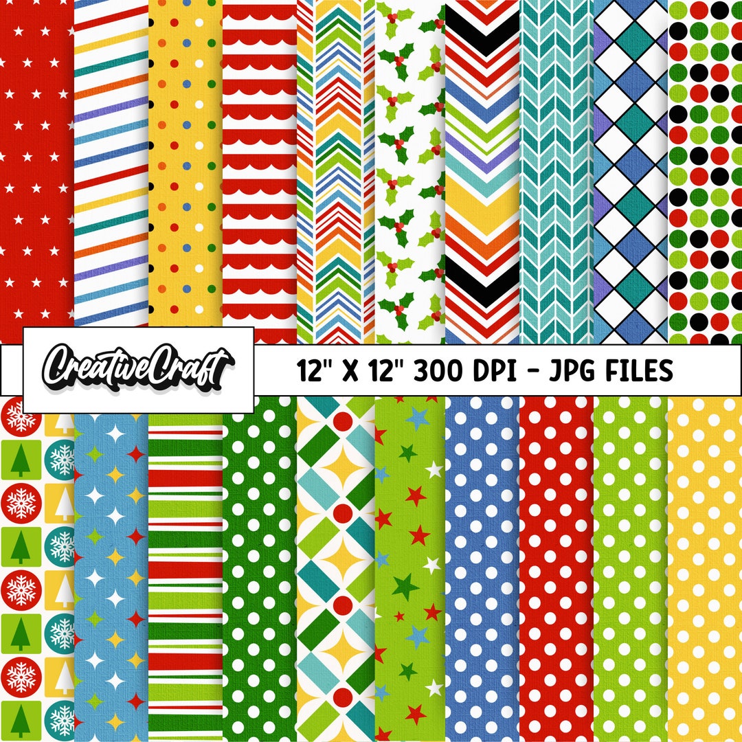 20 Christmas Digital Papers 300 DPI Maximum Quality, Christmas ...