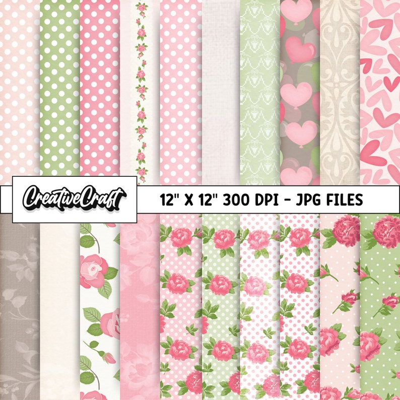 20 Mother's Day Digital Papers 300 DPI Maximum Quality, Mother's Day ...