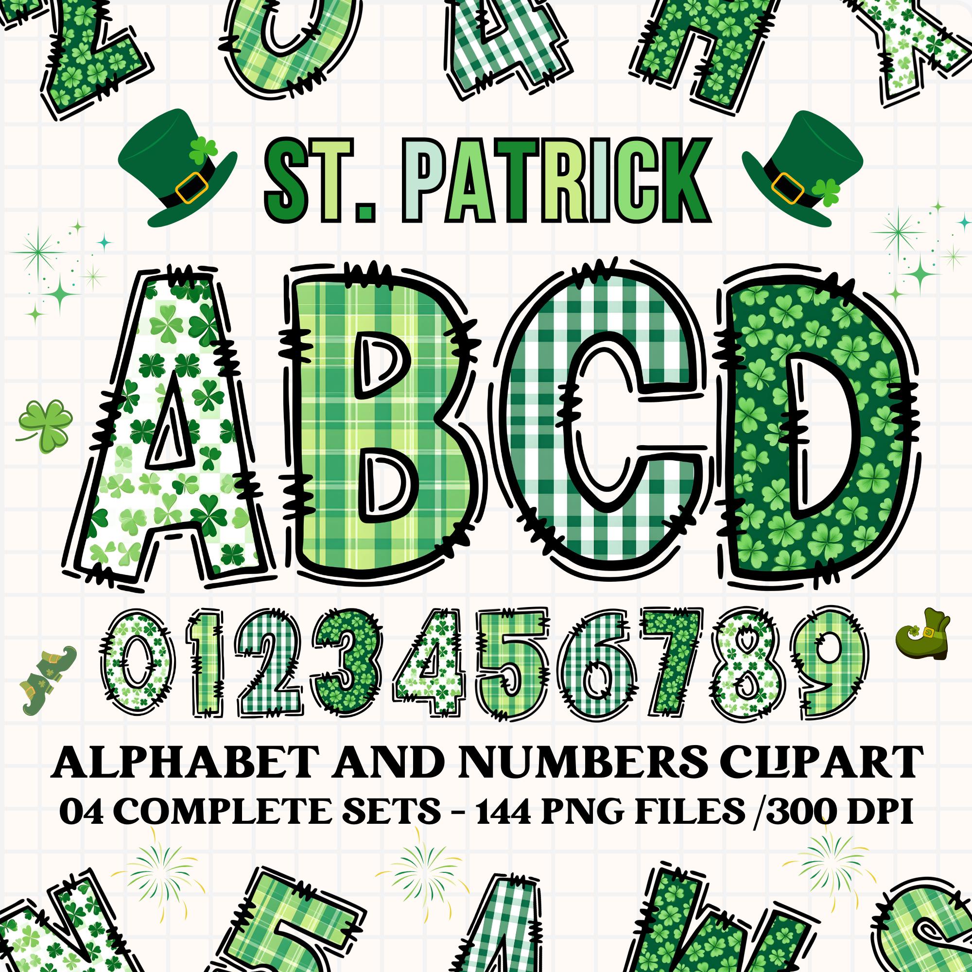 Alphabet Png Clipart Saint Patrick Day, Doodle Letters St Patrick ...
