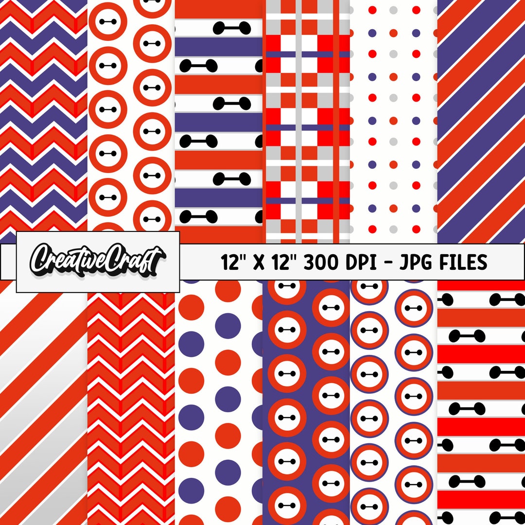 12 Big Hero Digital Papers 300 DPI Maximum Quality, Big Hero ...