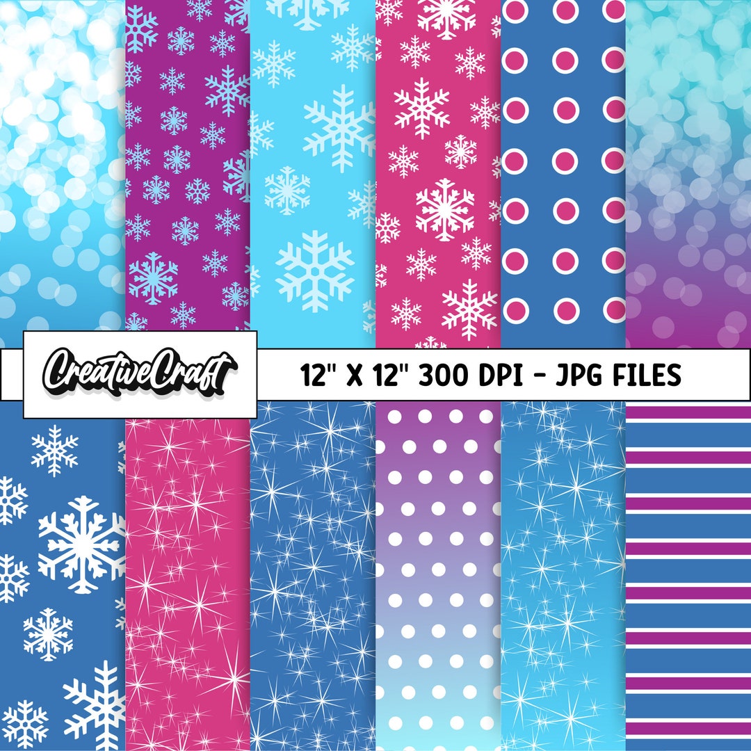 12 Princess Frozen Digital Papers 300 DPI Maximum Quality, Frozen ...