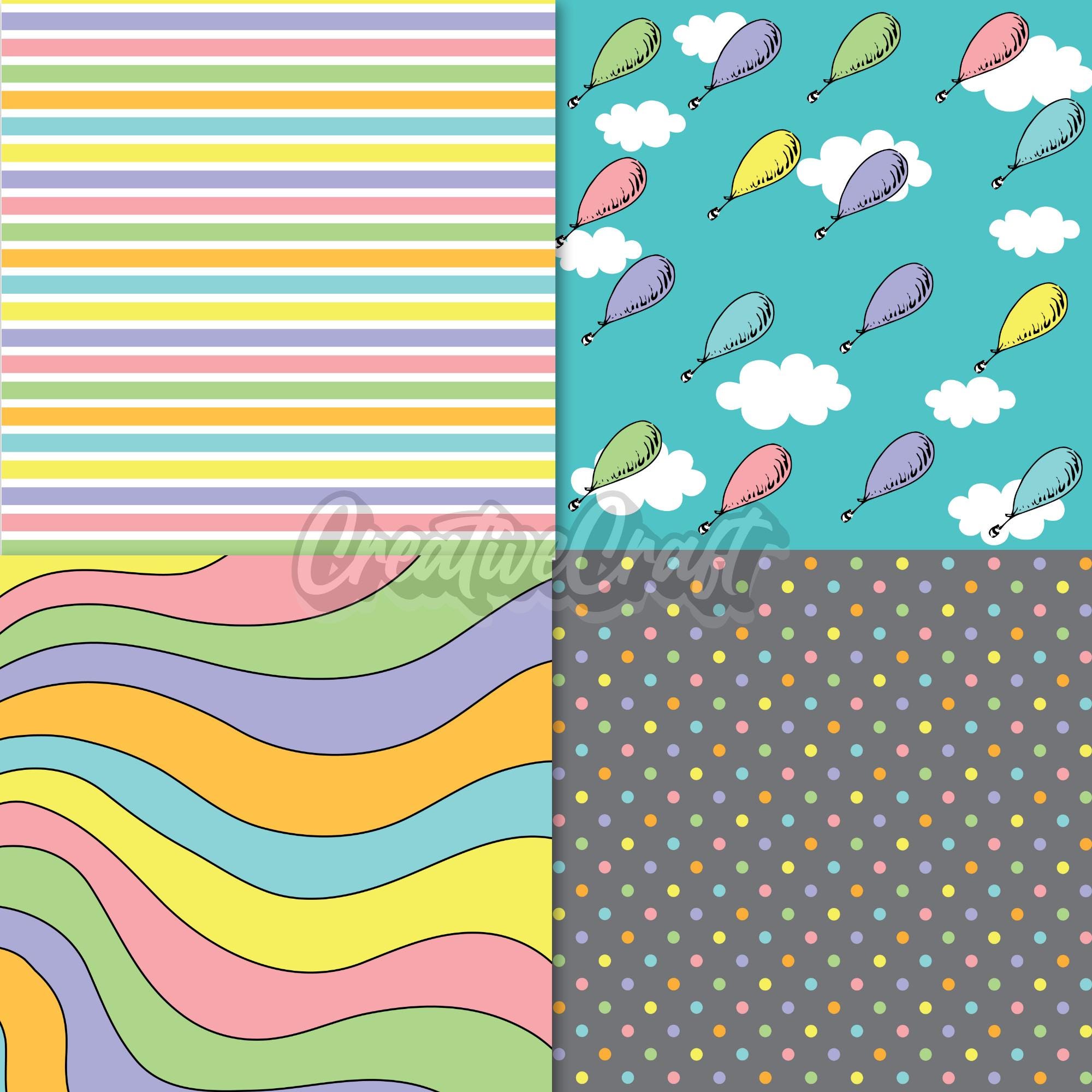 14 Animated Cat Digital Papers 300 DPI Maximum Quality, Animated Cat ...