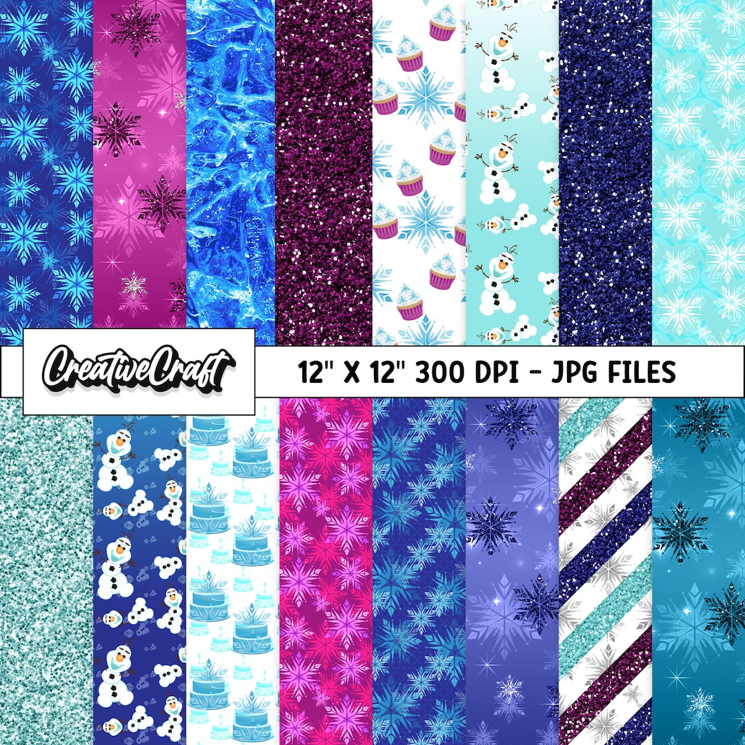 16 Princess Frozen Digital Papers 300 DPI Maximum Quality, Frozen ...