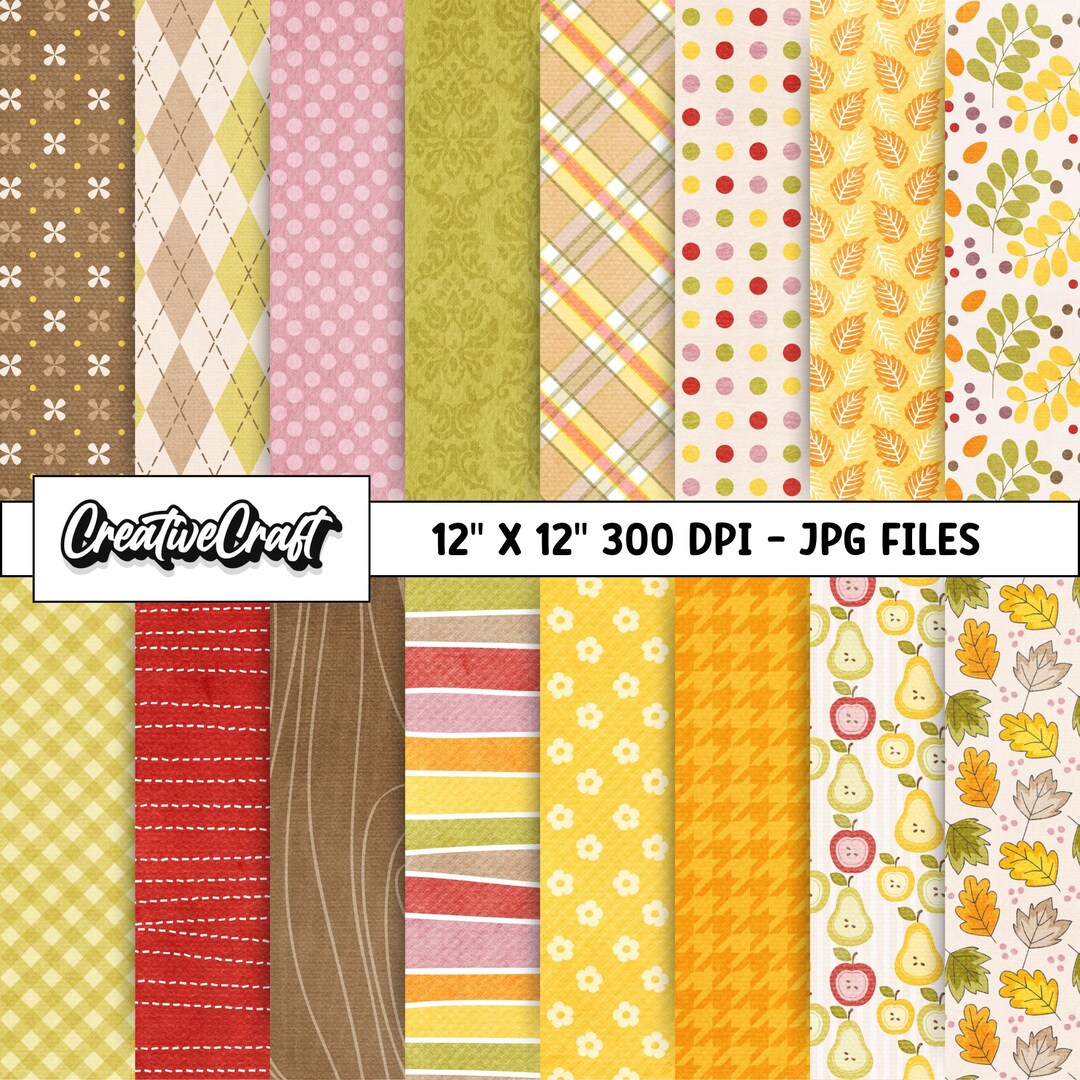16 Autumn Fall Digital Papers 300 DPI Maximum Quality, Autumn Fall ...
