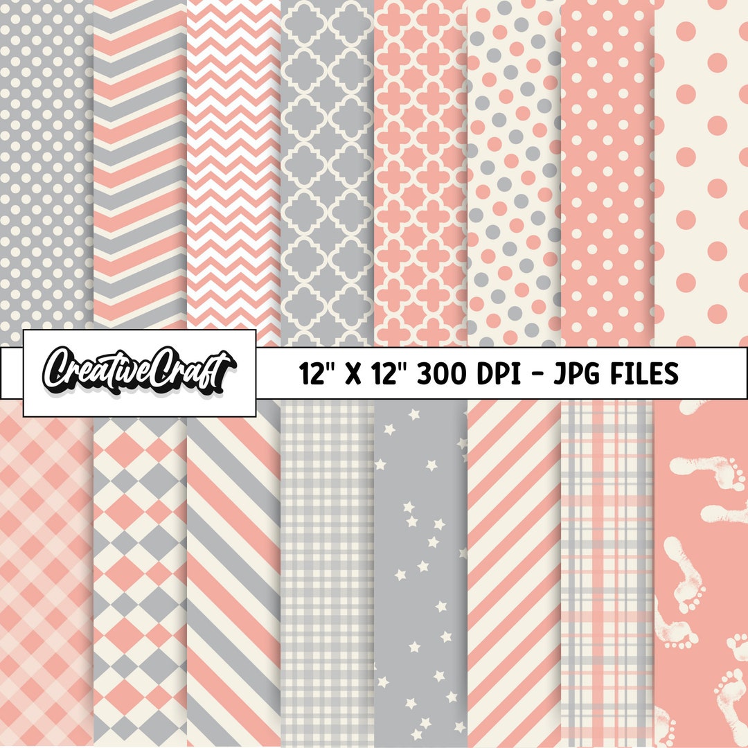 16 Baby Girl Digital Papers 300 DPI Maximum Quality, Baby Girl ...