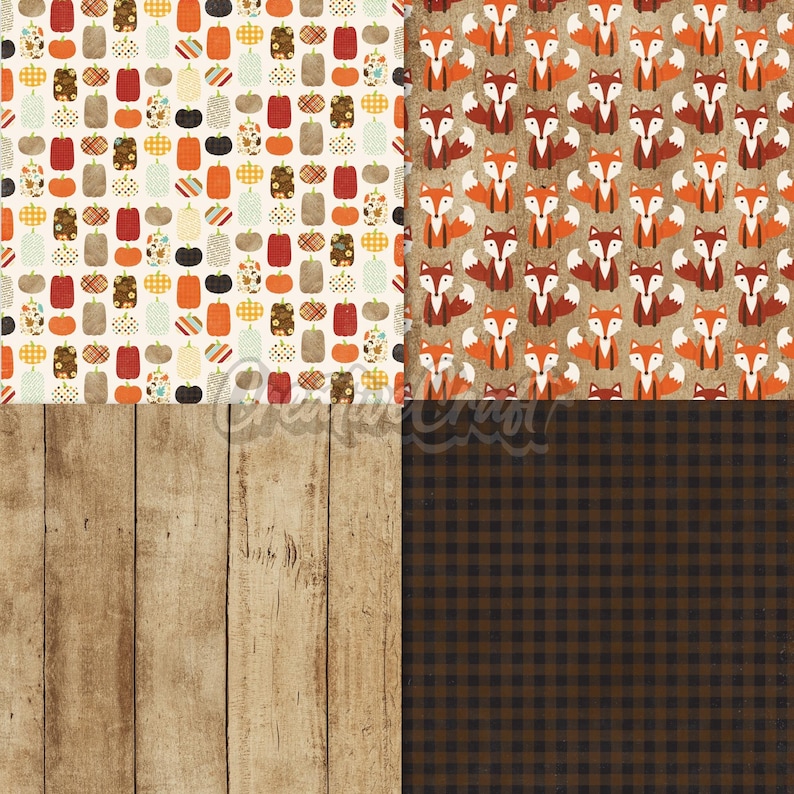 16 Autumn Fall Digital Papers 300 DPI Maximum Quality, Autumn Fall ...