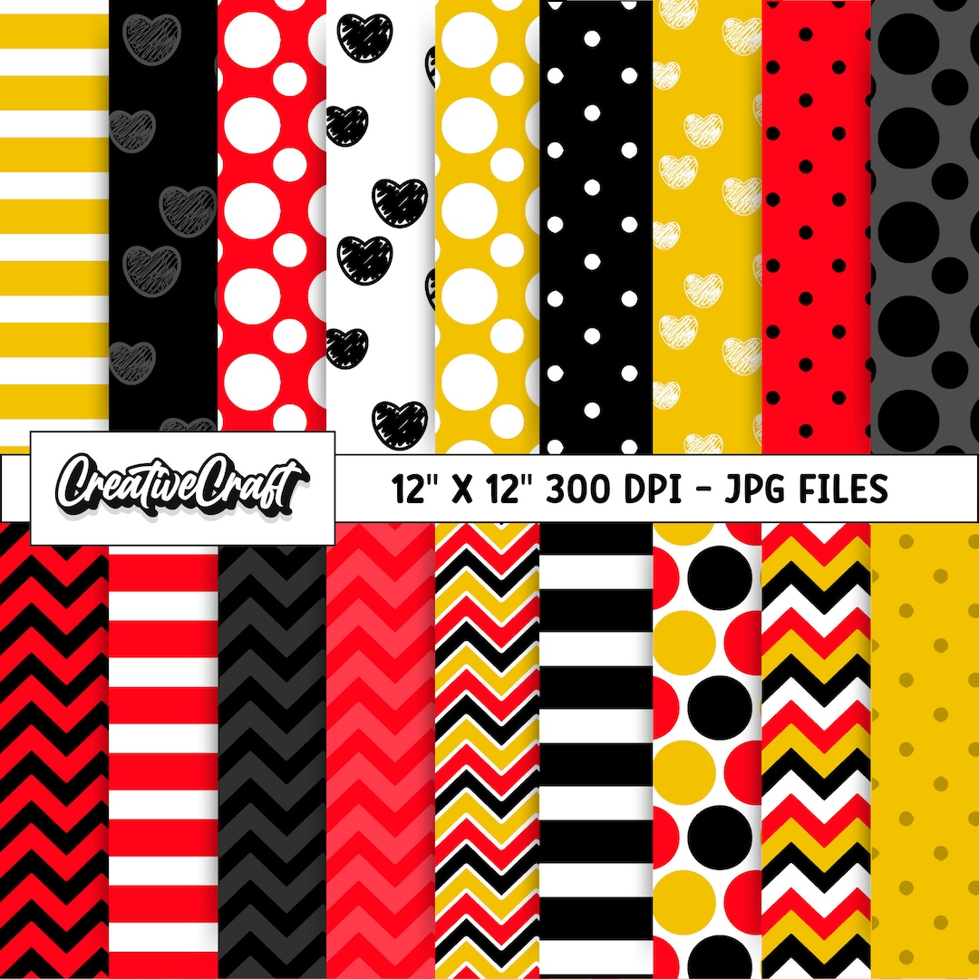 18 Mickey the Mouse Digital Papers 300 DPI Maximum Quality, Mickey ...