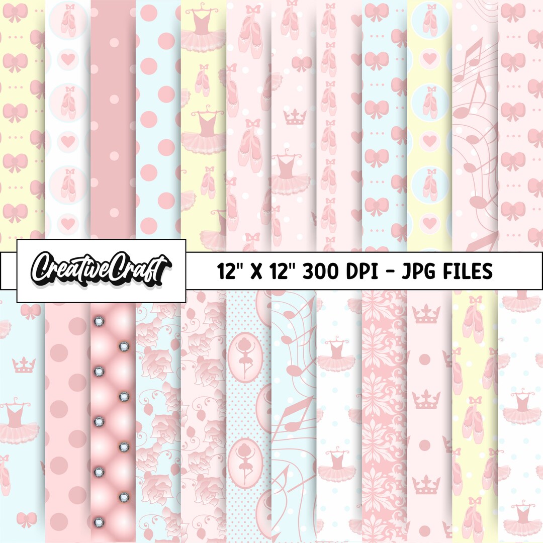 24 Ballet Dance Digital Papers 300 DPI Maximum Quality, Ballet Dance ...