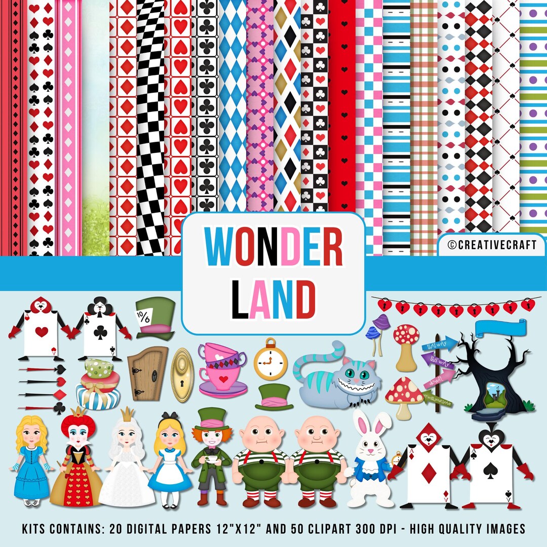 Kit Wonderland Digital Paper and Clipart 300 DPI Maximum Quality ...