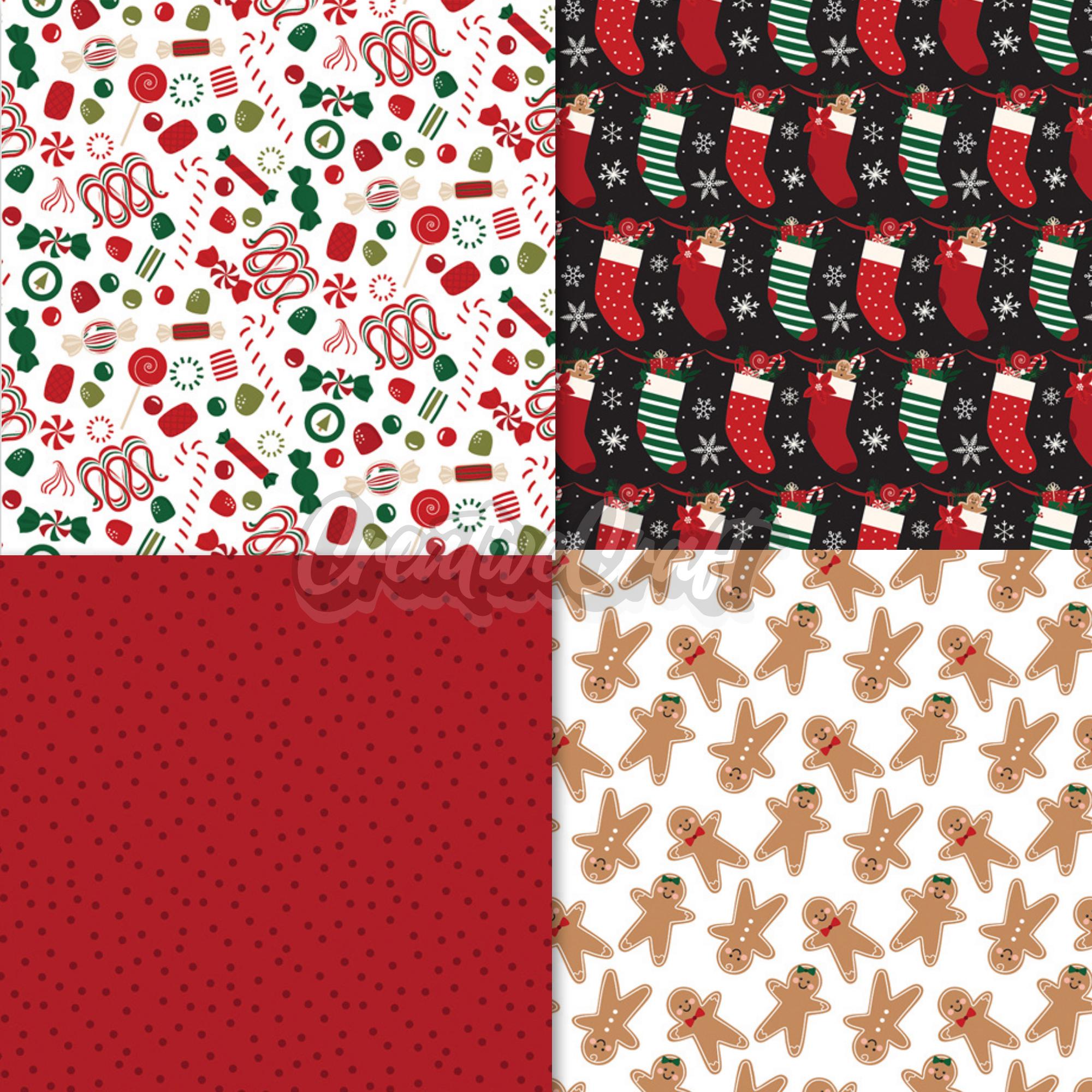 20 Christmas Gingerbread Man Digital Papers 300 DPI Maximum Quality ...