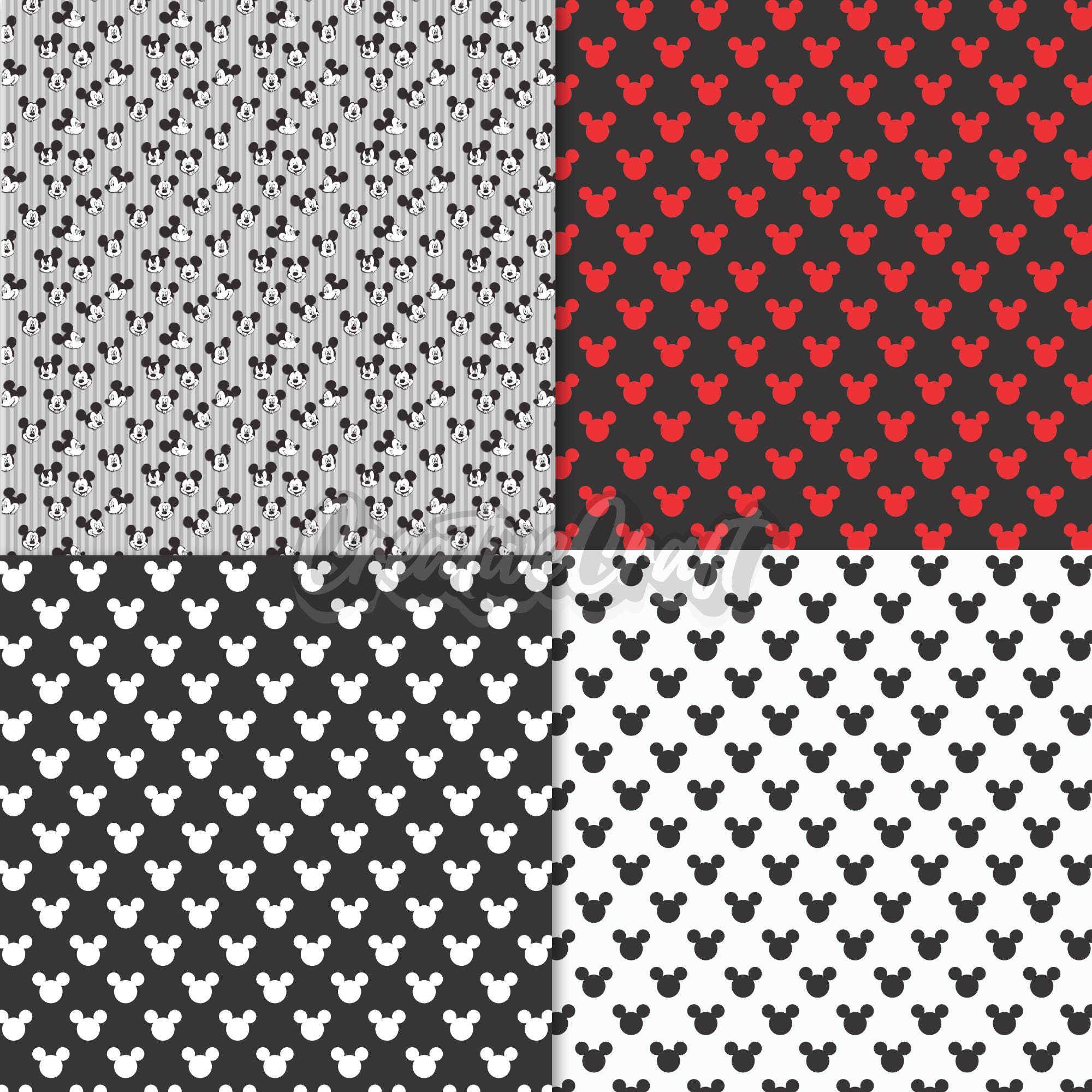 20 Mickey the Mouse Digital Papers 300 DPI Maximum Quality, Mickey ...