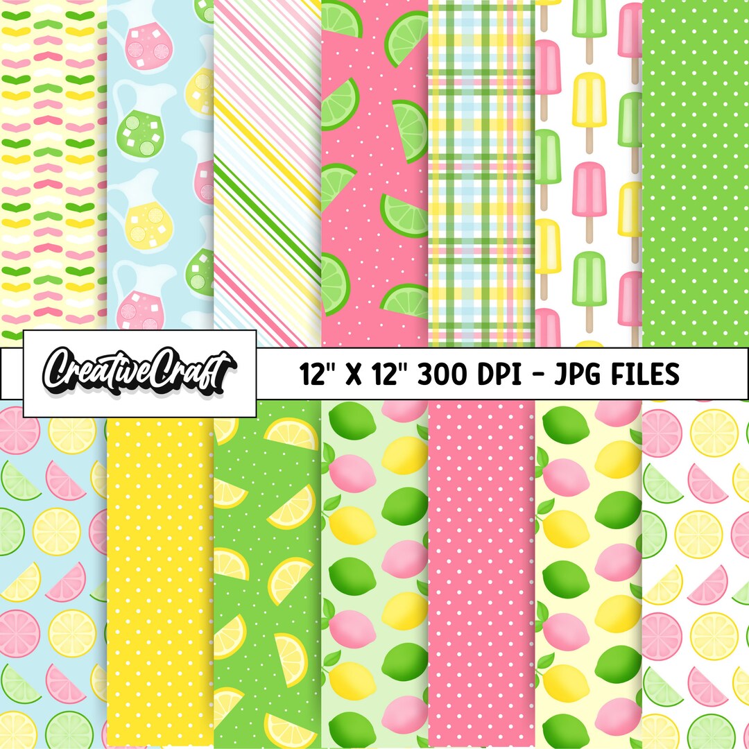 14 Summer Time Digital Papers 300 DPI Maximum Quality, Summer Time ...