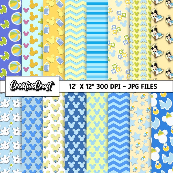 Mickey Mouse Baby Digital Papers - Etsy