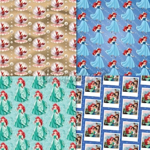 12 Little Mermaid Digital Papers 300 DPI Maximum Quality, Princess ...