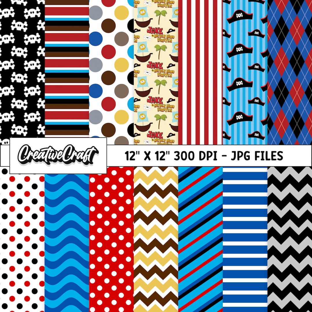14 Pirates Adventure Digital Papers 300 DPI Maximum Quality, Pirates ...