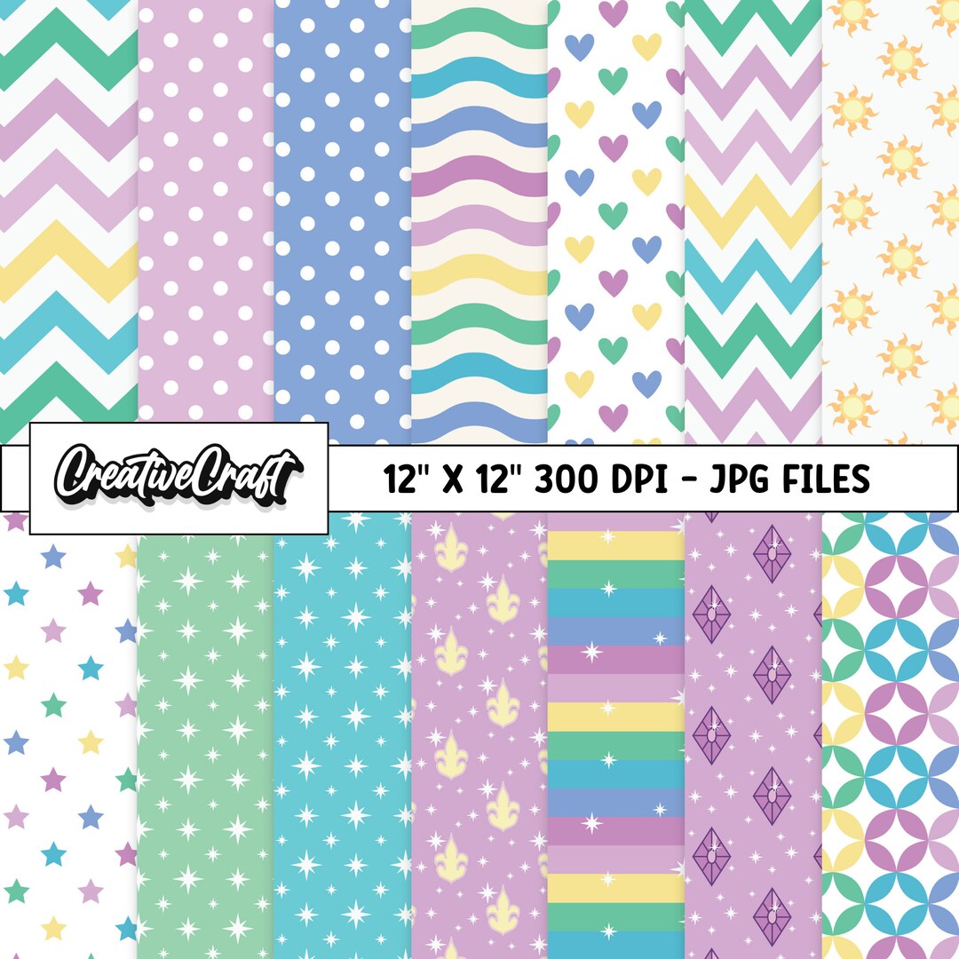 14 Unicorns Pastel Colors Digital Papers 300 DPI Maximum Quality ...