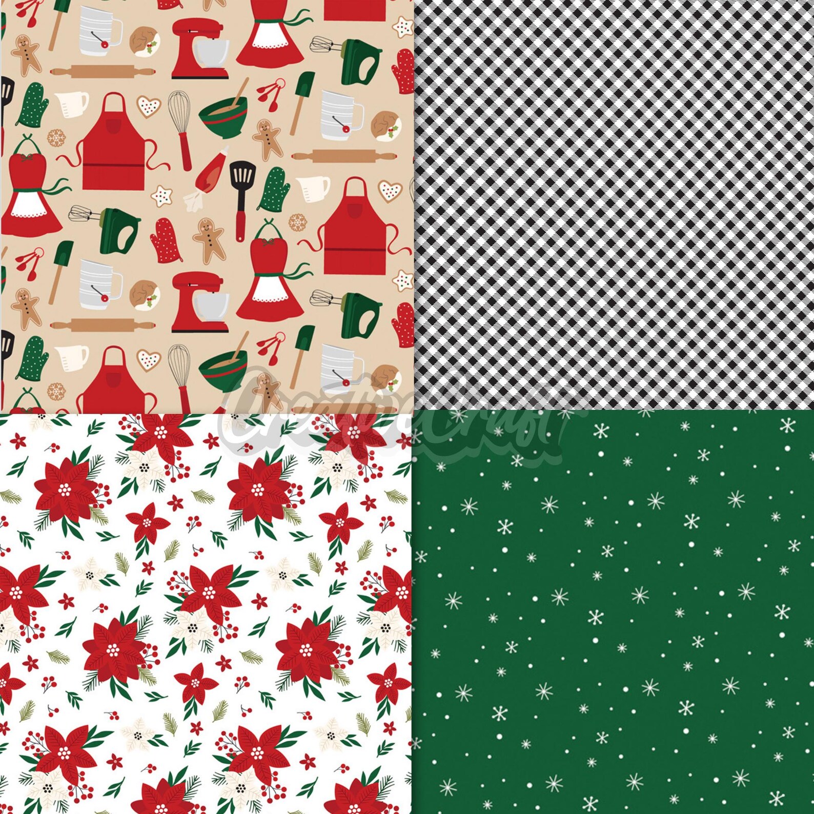 20 Christmas Gingerbread Man Digital Papers 300 DPI Maximum Quality ...