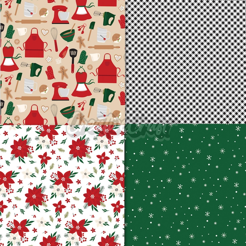20 Christmas Gingerbread Man Digital Papers 300 DPI Maximum Quality ...