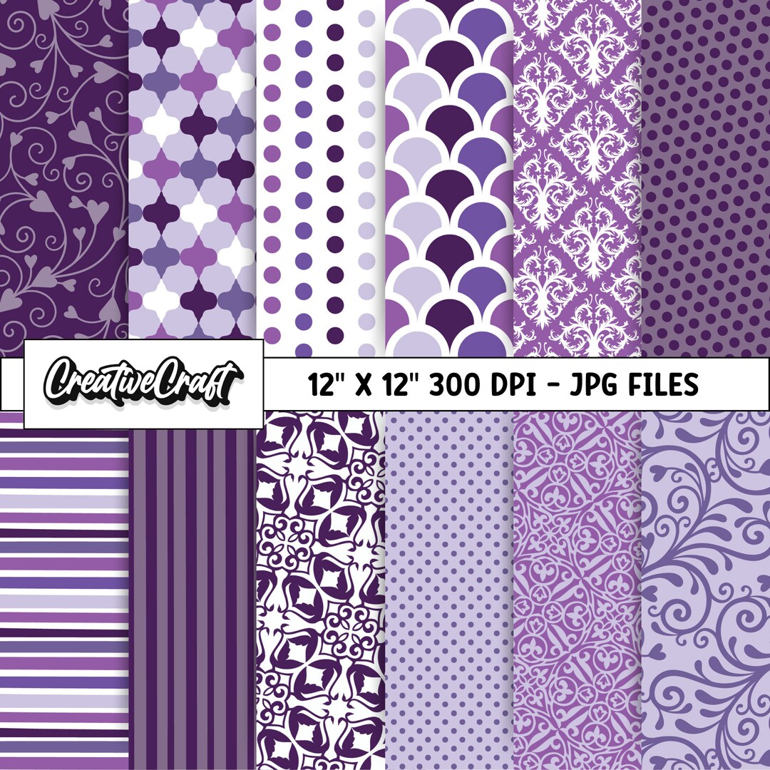 12 Lavender Digital Papers 300 DPI Maximum Quality, Lavender ...