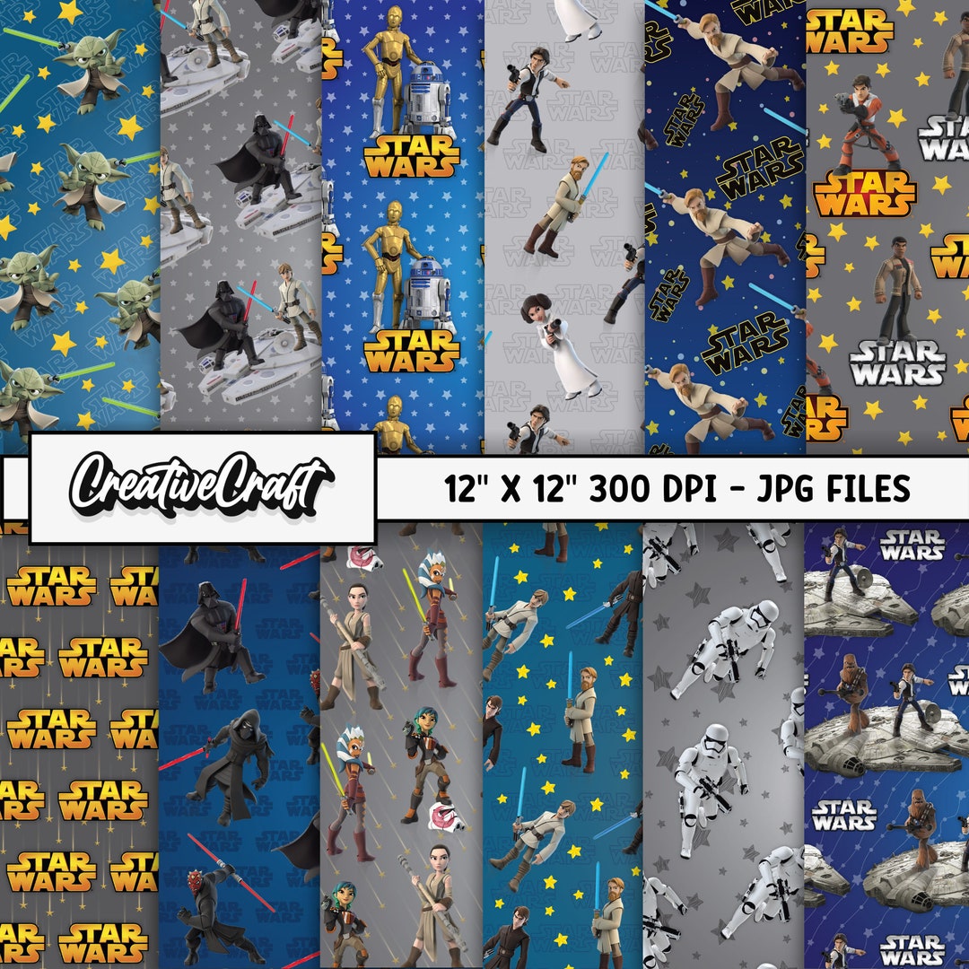 12 Star Wars Digital Papers 300 DPI Maximum Quality, Star Wars ...