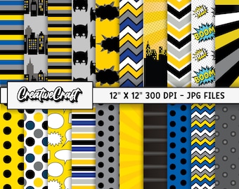 12 Spiderman Superhero Digital Papers 300 DPI Maximum Quality ...