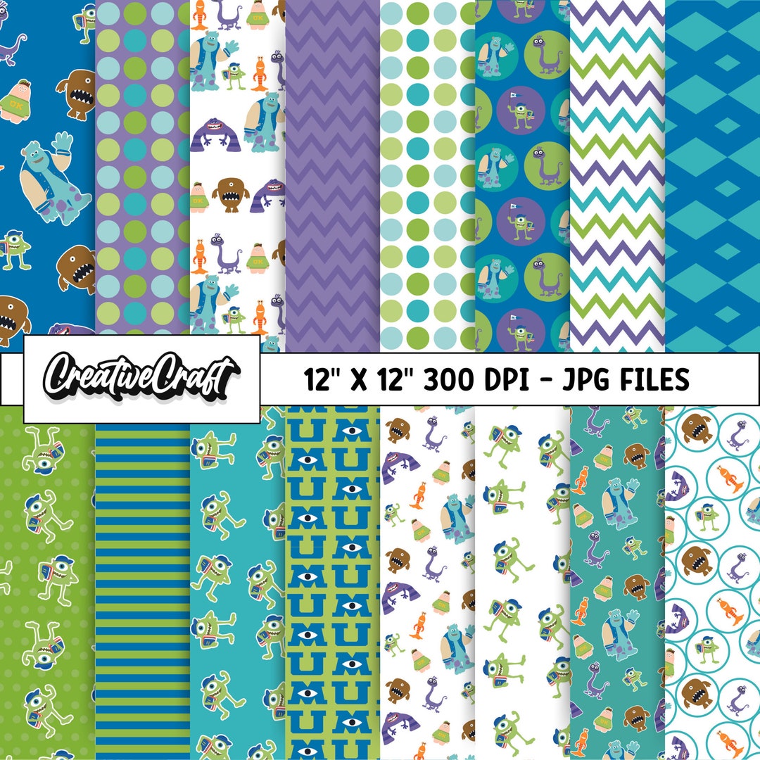 16 Monster Inc Digital Papers 300 DPI Maximum Quality, Monster Inc ...