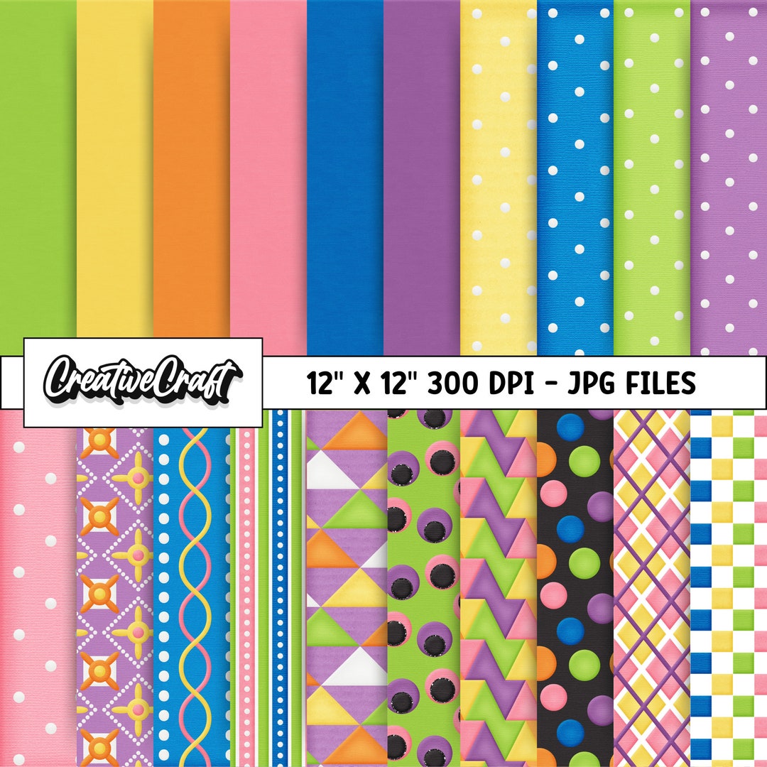 20 Monsters Colors Digital Papers 300 DPI Maximum Quality, Monsters ...
