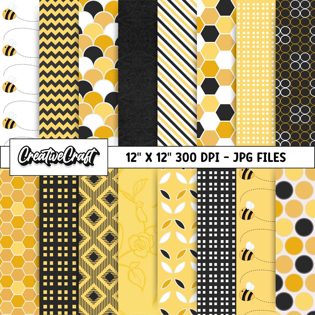 16 Honeybee Bee Digital Papers 300 DPI Maximum Quality, Honeybee ...