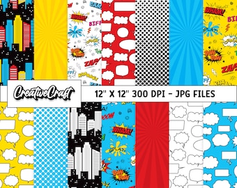 12 Spiderman Superhero Digital Papers 300 DPI Maximum Quality ...