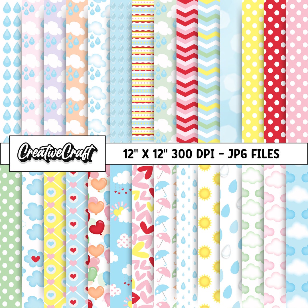 28 Rain Time Digital Papers 300 DPI Maximum Quality, Rain Time ...