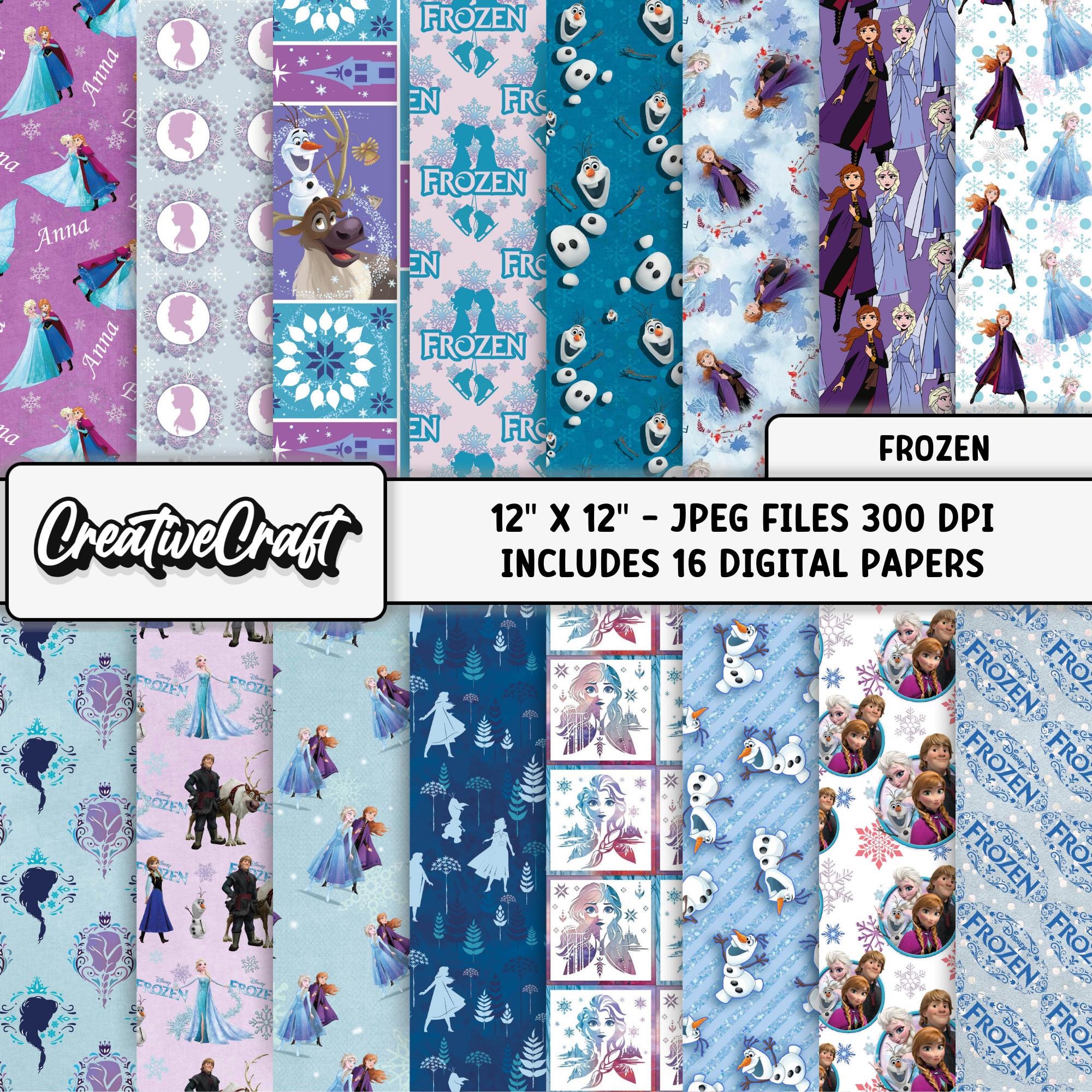 16 Princess Frozen Digital Papers 300 DPI Maximum Quality, Frozen ...
