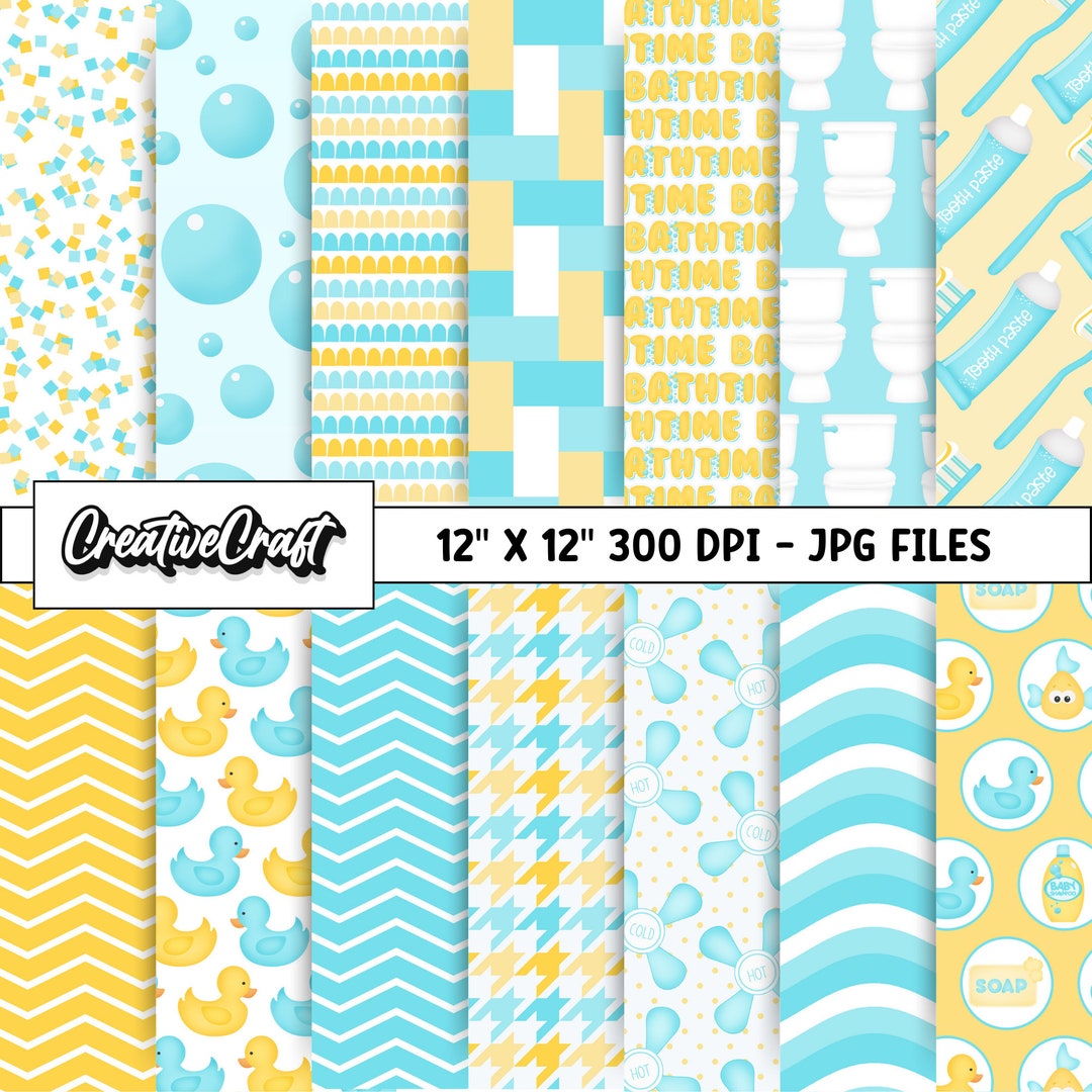 14 Rubber Duck Digital Papers 300 DPI Highest Quality, Rubber Duck ...