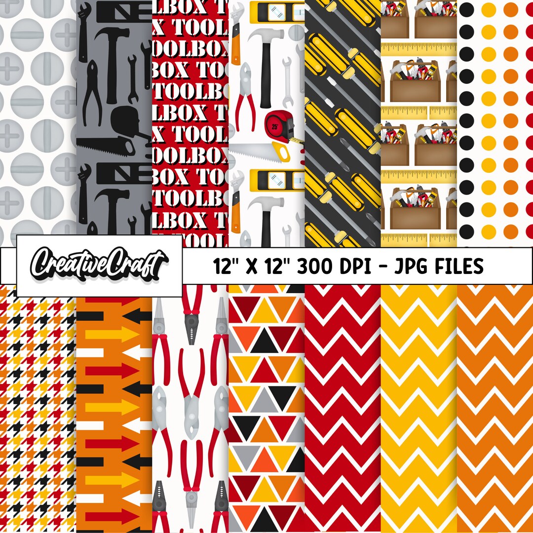 14 Construction Digital Papers 300 DPI Maximum Quality, Construction ...
