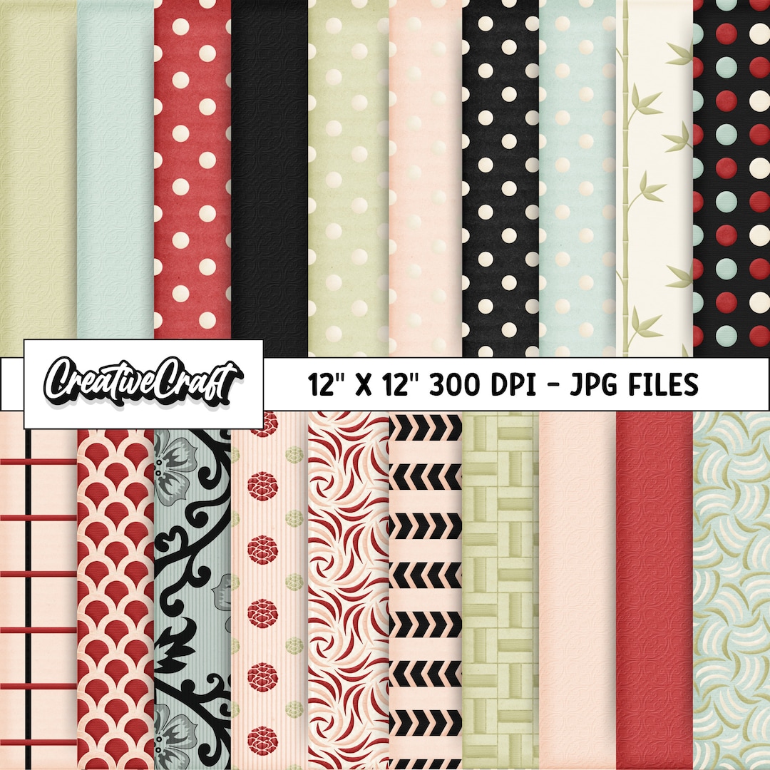 20 Little Japanese Digital Papers 300 DPI Highest Quality, Japanese ...