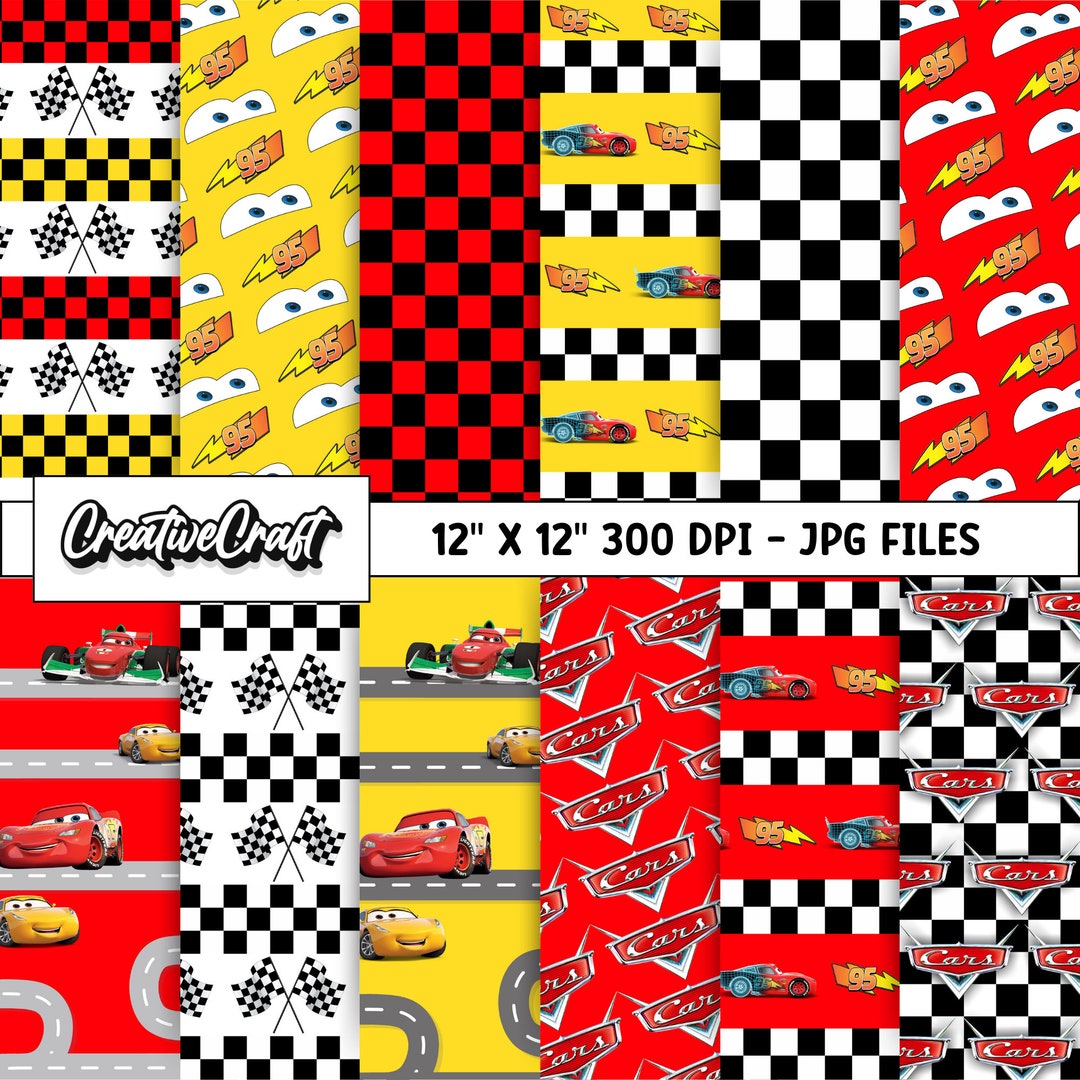 12 Lightning Mcqueen Digital Papers 300 DPI Maximum Quality, Lightning ...