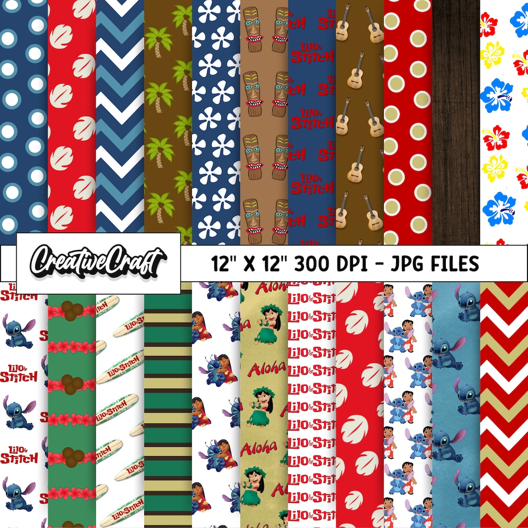 22 Lilo and Stitch Digital Papers 300 DPI Maximum Quality, Lilo and ...