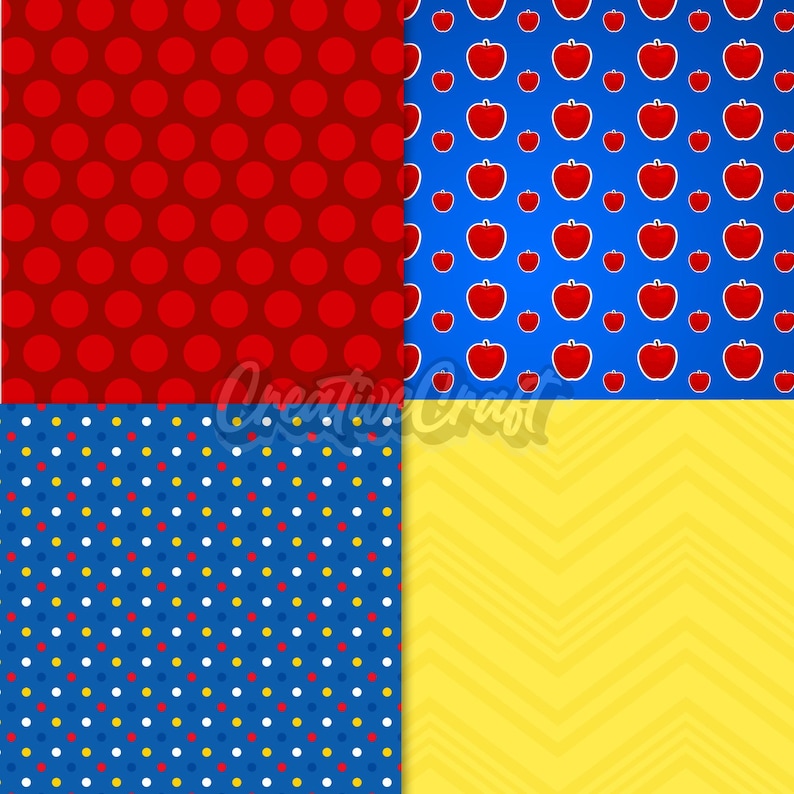 22 Princess Snow White Digital Papers 300 DPI Highest Quality, Snow ...