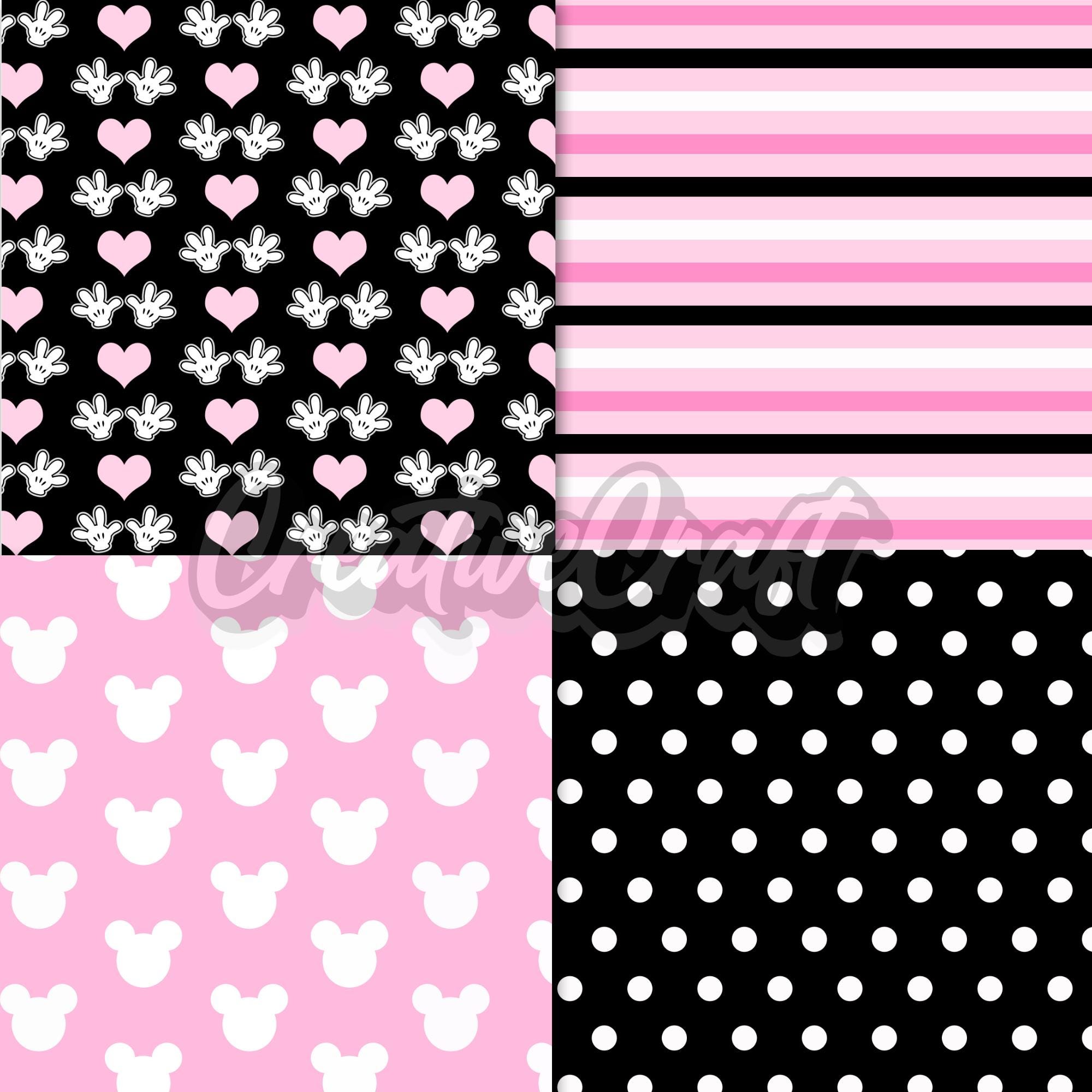 16 Minnie the Mouse Digital Papers 300 DPI Maximum Quality, Minnie ...