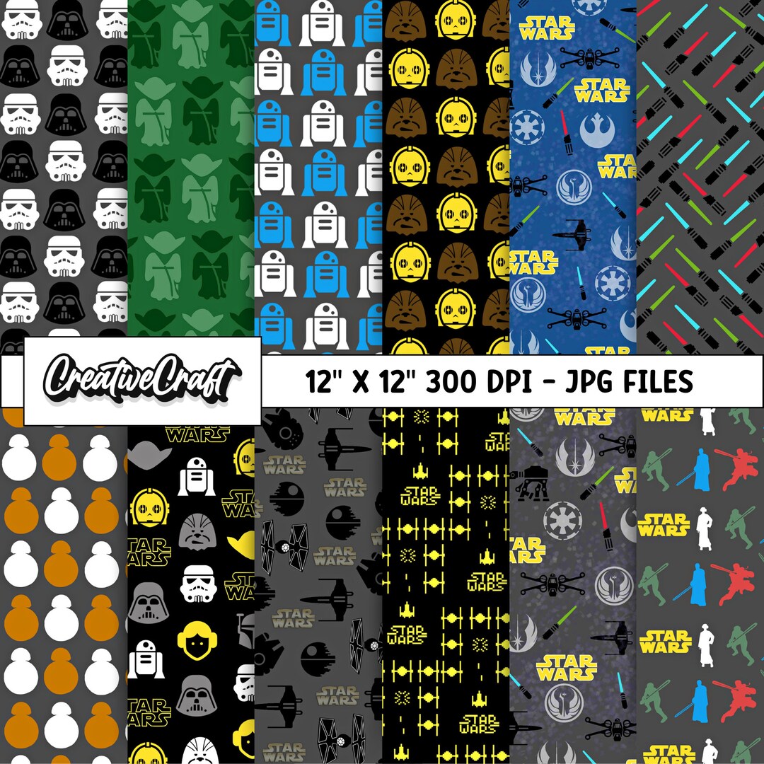 12 Star Wars Digital Papers 300 DPI Maximum Quality, Star Wars ...