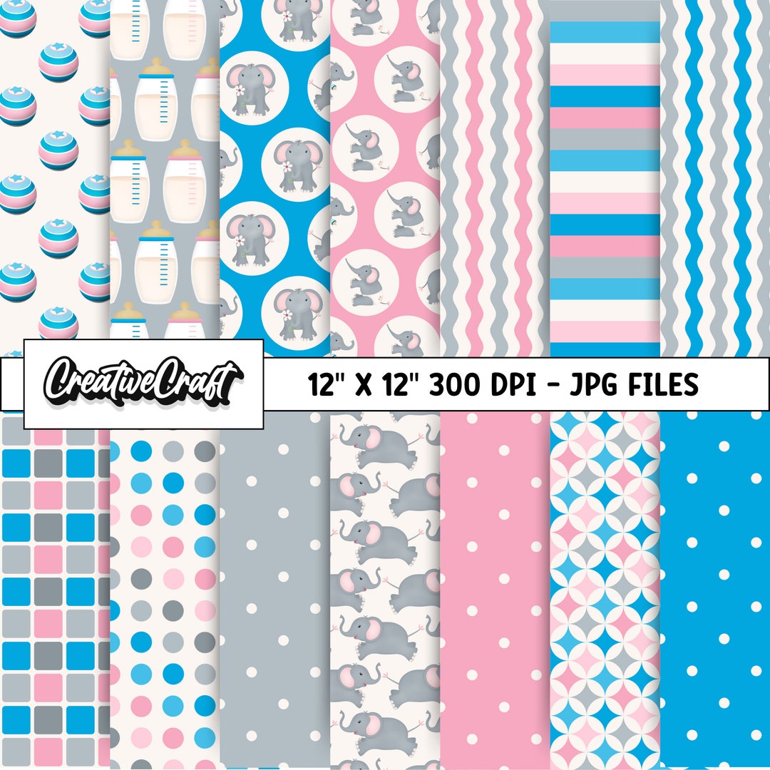 14 Baby Shower Digital Papers 300 DPI Highest Quality, Baby Shower ...