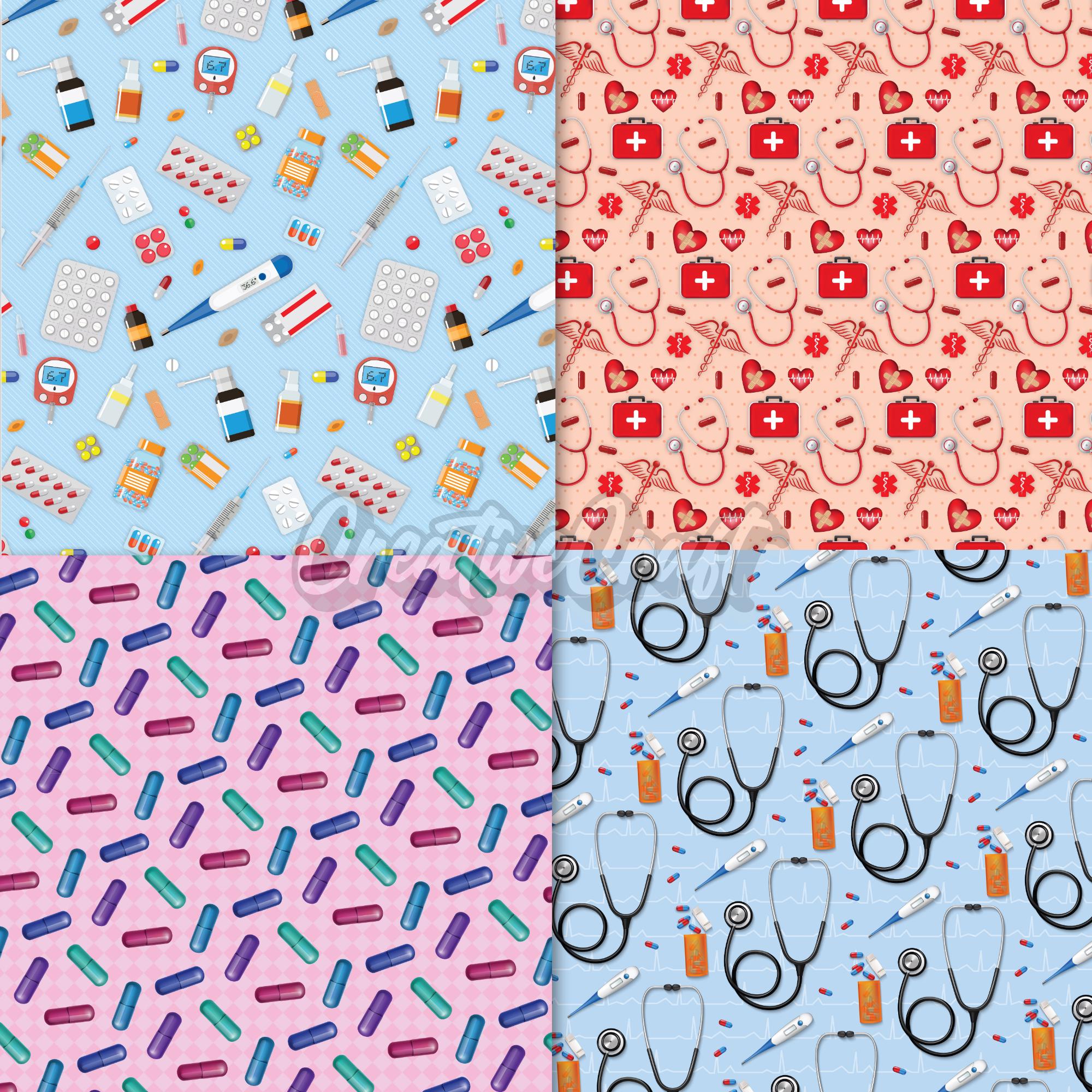 12 Nurse Doctor Medicine Digital Papers 300 DPI Maximum Quality ...