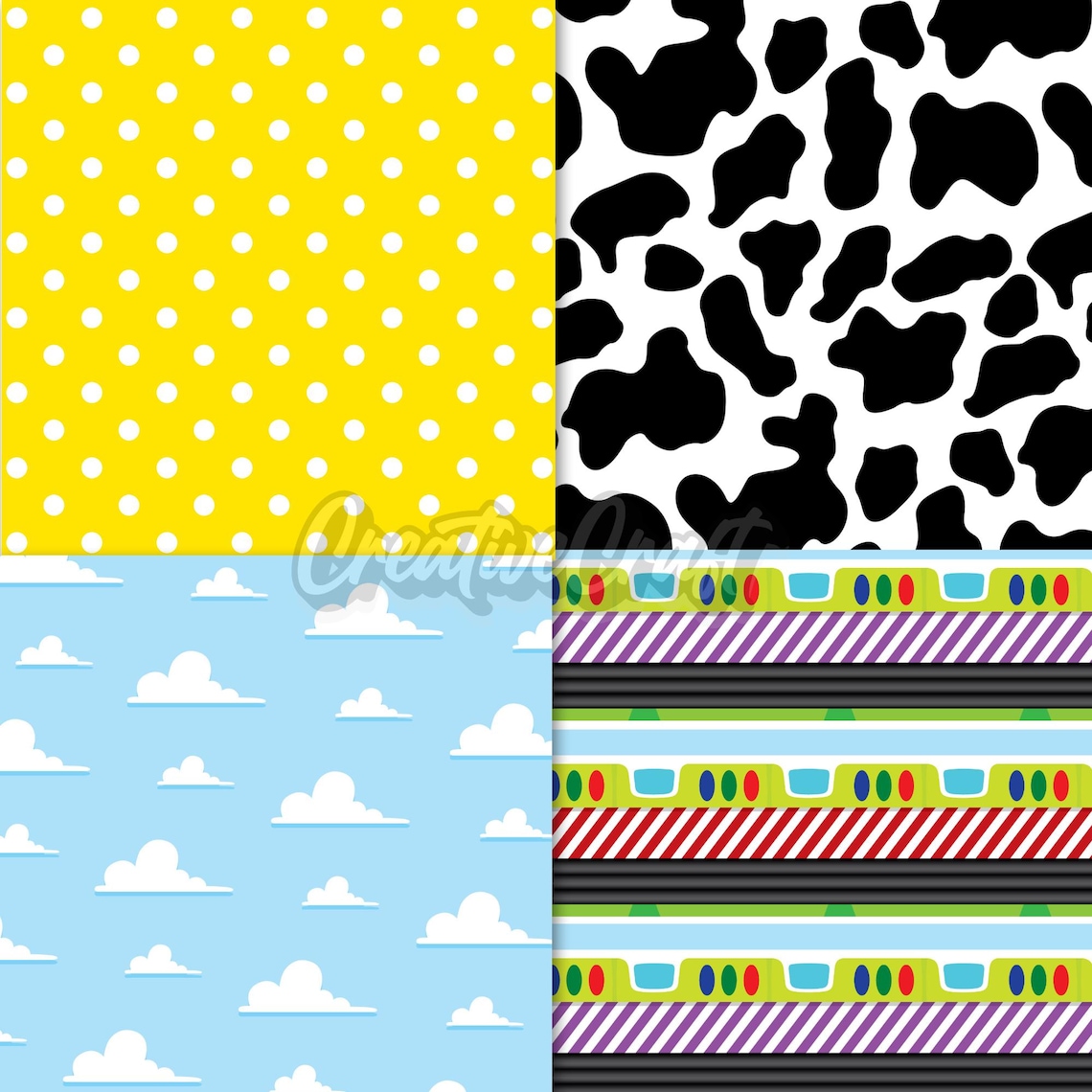 14 Toy Story Digital Papers 300 DPI Maximum Quality, Toy Story ...