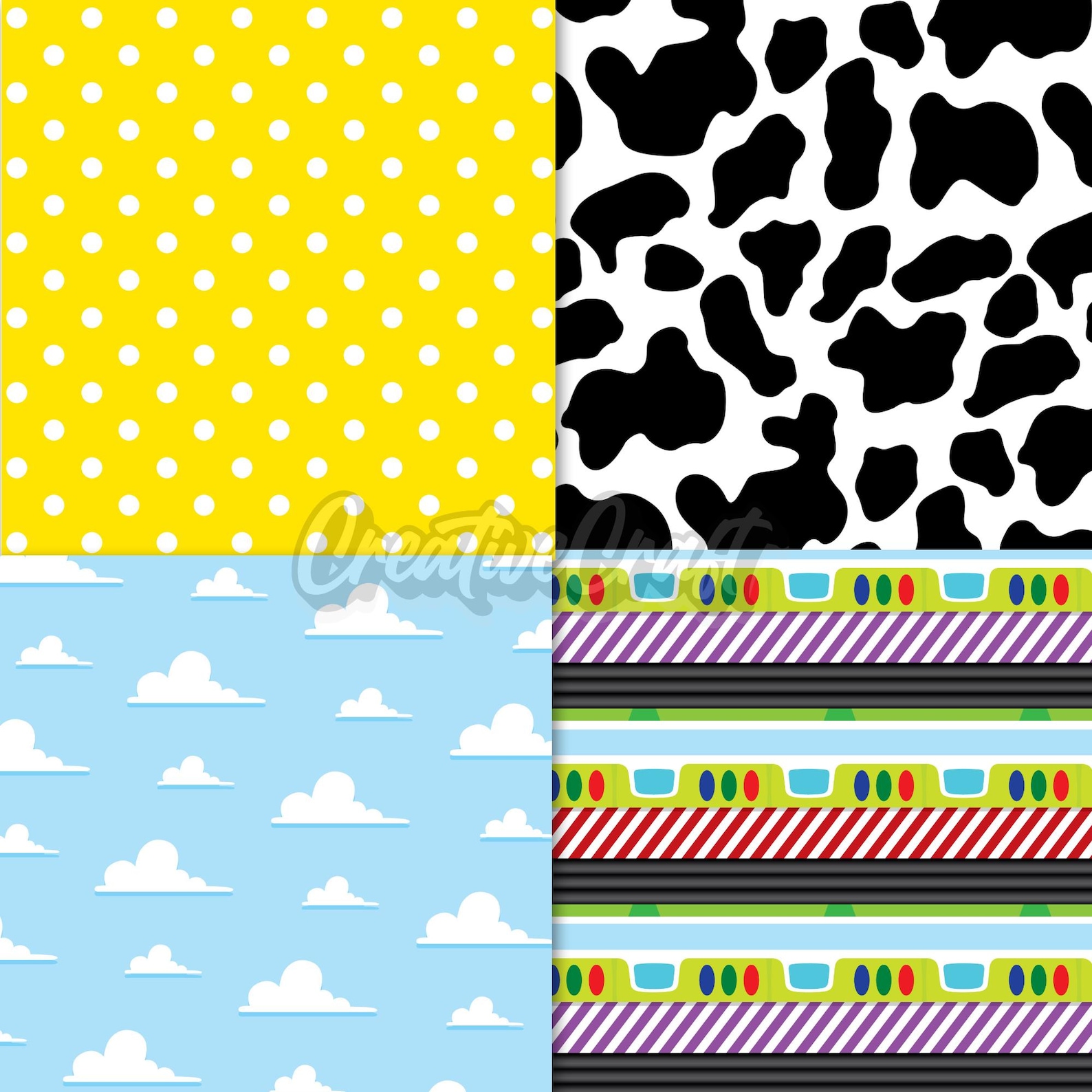 14 Toy Story Digital Papers 300 DPI Maximum Quality, Toy Story ...