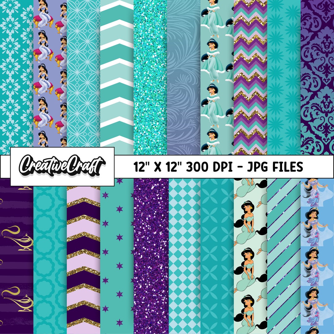 20 Princess Jasmine Digital Papers 300 DPI Maximum Quality, Jasmine ...